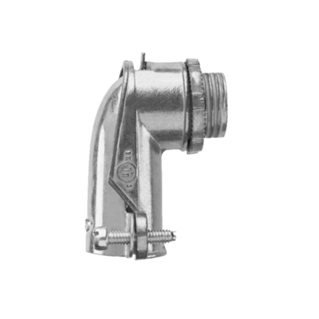 Conector Simple Curvo Liviano de Zinc para Tubería Conduit Metálica – A ...