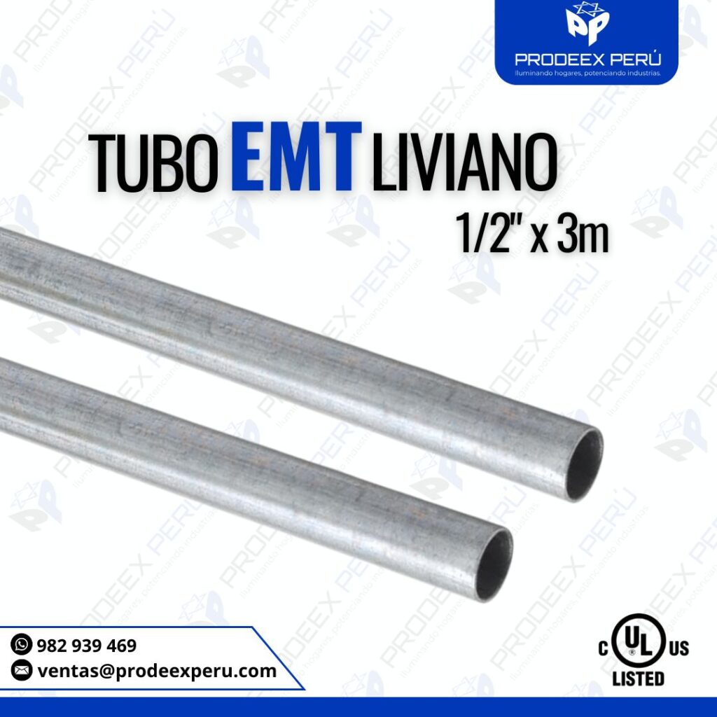Tubo EMT 1/2″ – Acero Galvanizado para Instalaciones Eléctricas ...