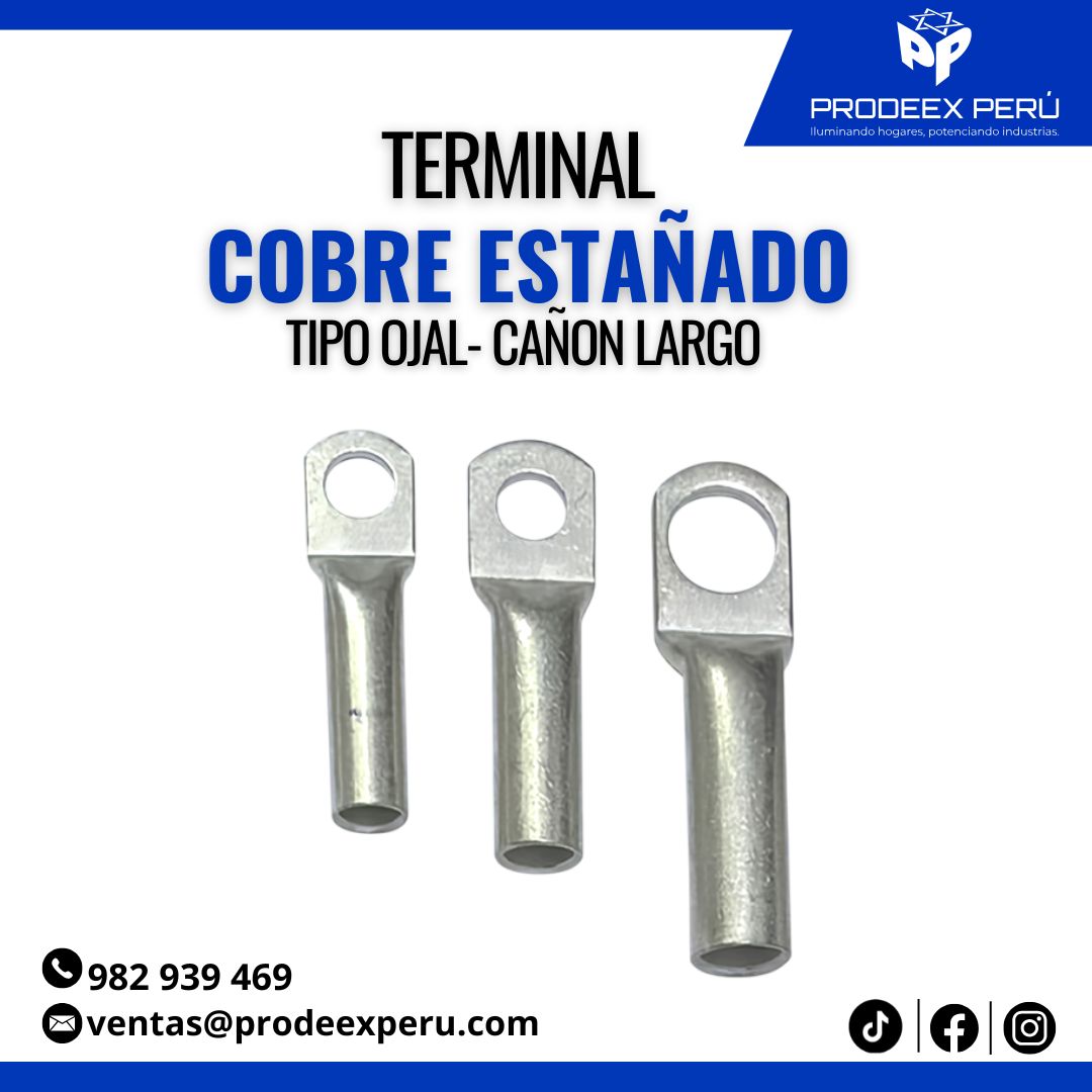 Terminal Ojal Cañón Largo Cobre Estañado | Conexiones Eléctricas ...